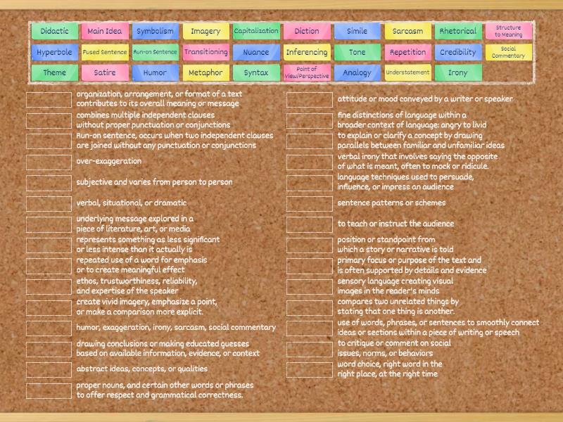 Senior Final Exam - Match up