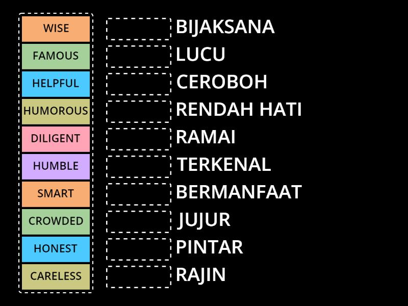 MATCH ADJECTIVE - Match up