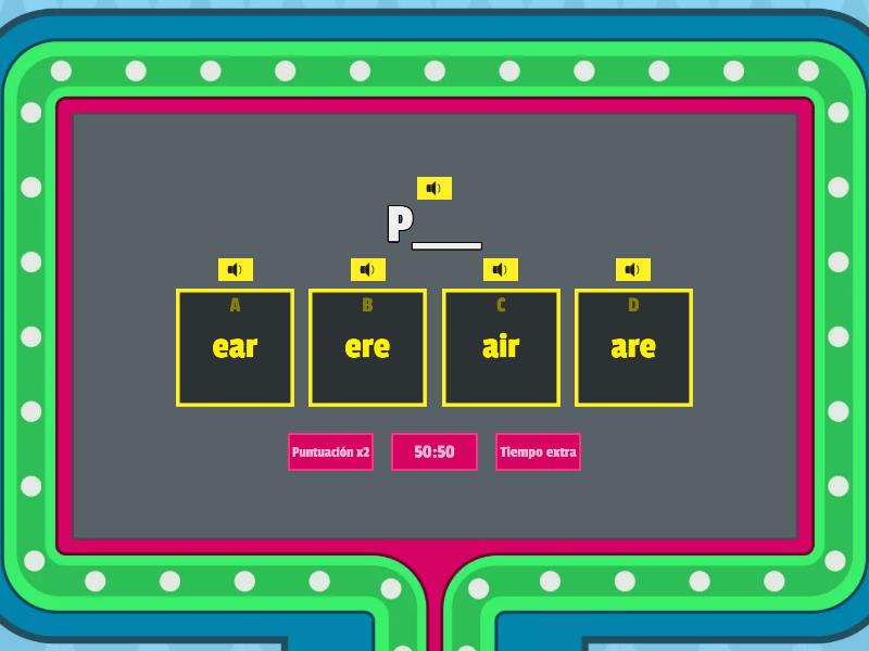 Ear - Air - Ere - Are Reading in action - Gameshow quiz
