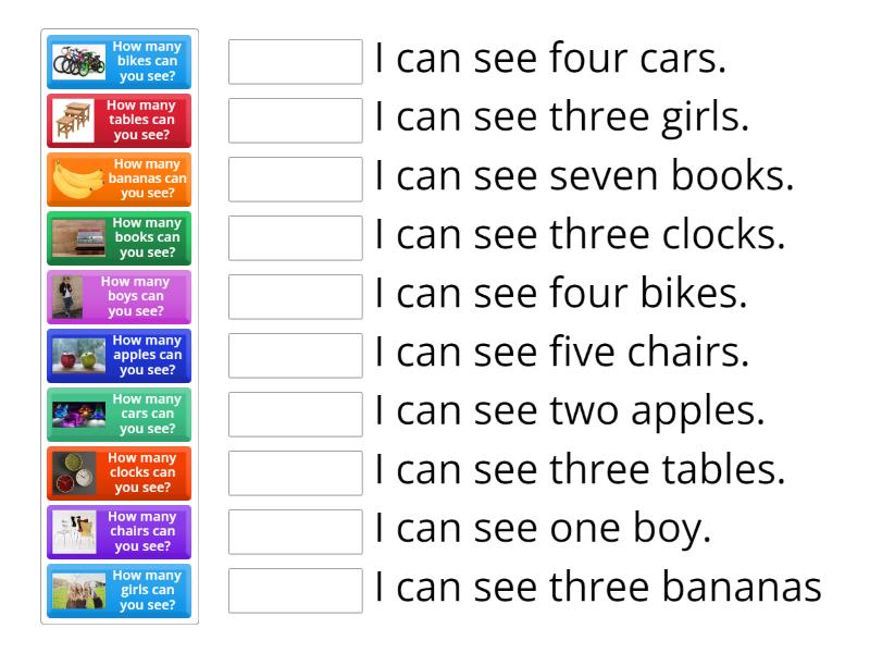 Unit 3 - how many? - Match up