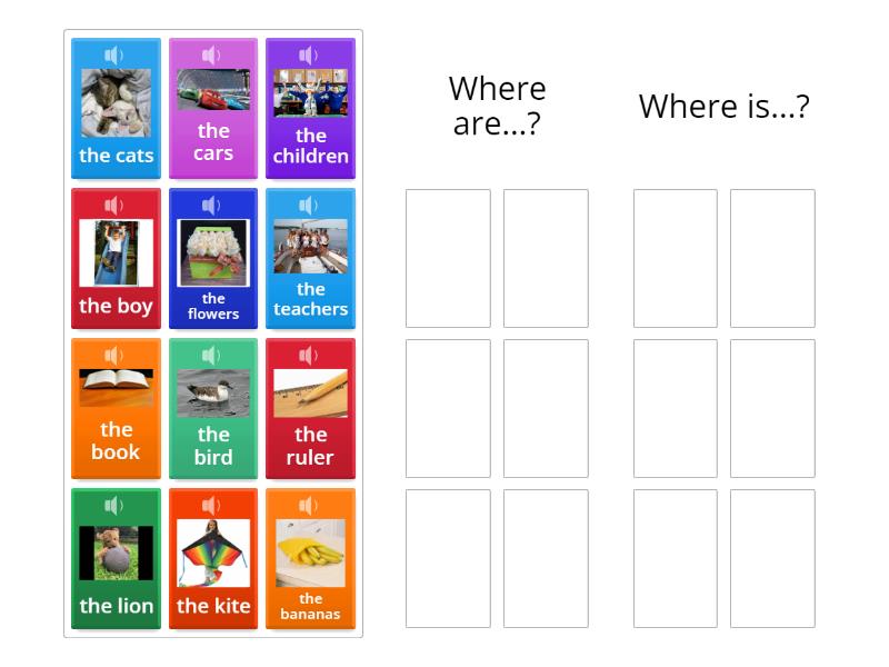 Where is / Where are (Question) - Group sort