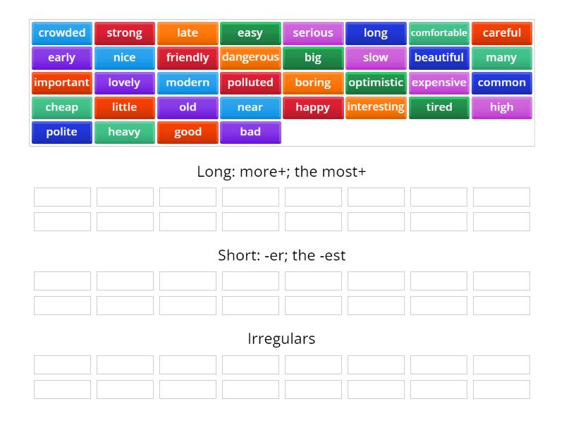 Comparatives sorting - Group sort