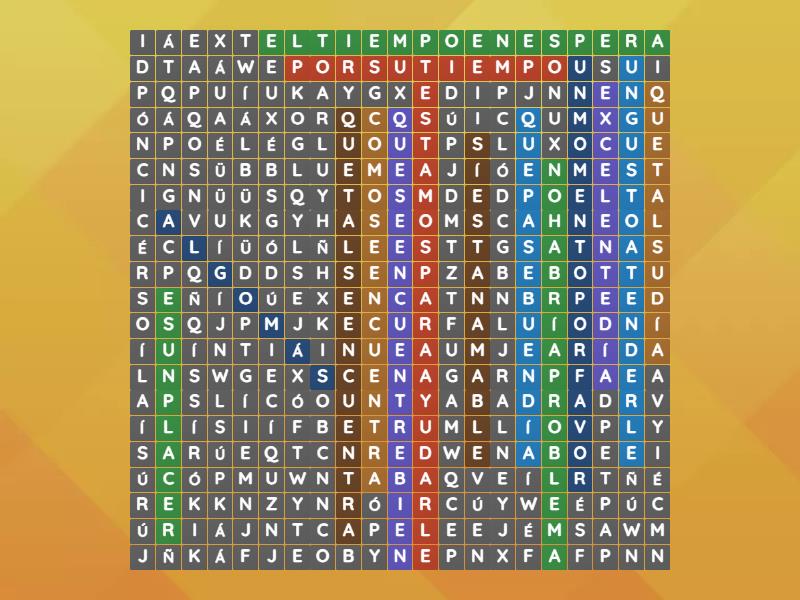 Manejo de atención - Sopa de letras