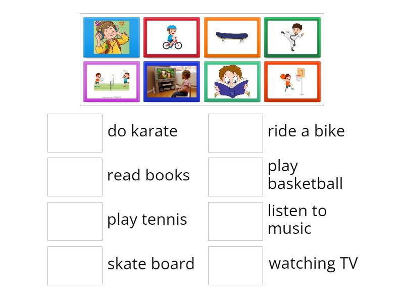 HOBBIES AND INTERESTS (gerunds) - Match up