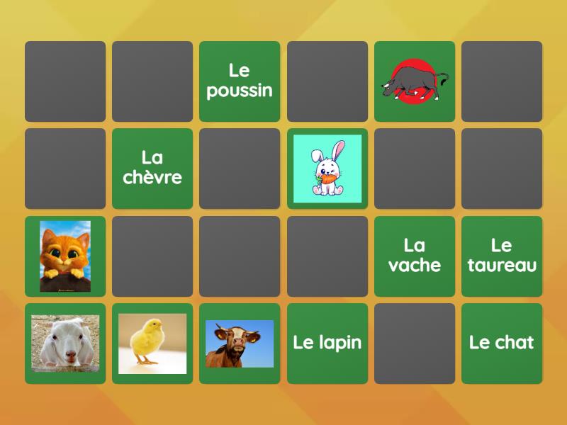 Les animaux de la ferme - los animales de la granja. - Matching pairs