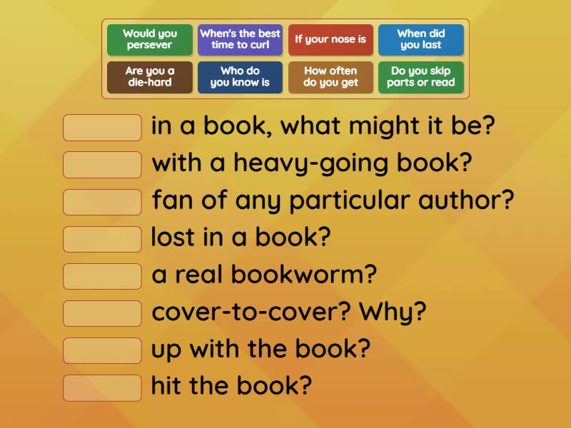 SO adv 7B books idiom match parts and speaking - Match up