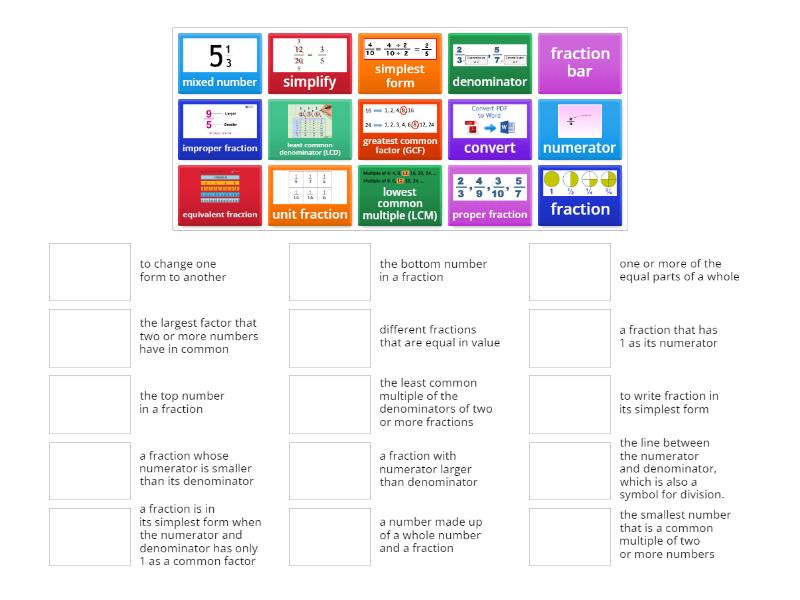 Fractions - Match up