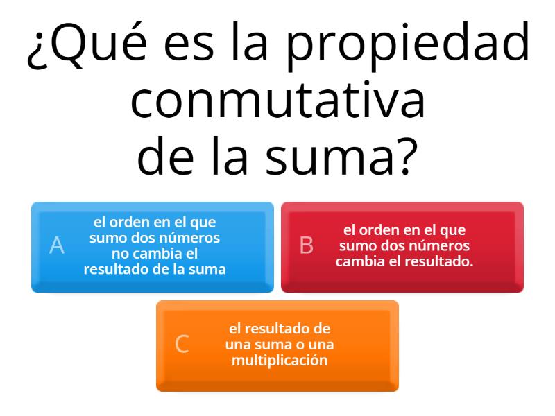 Propiedades de la suma – conmutativa y asociativa - Quiz