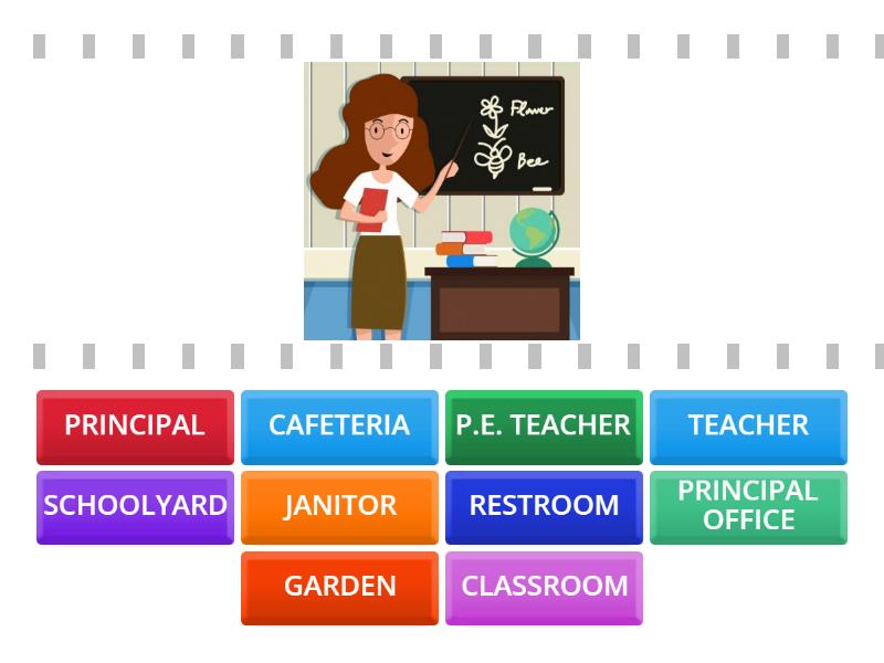 SCHOOL STAFF AND PARTS OF THE SCHOOL - Find the match