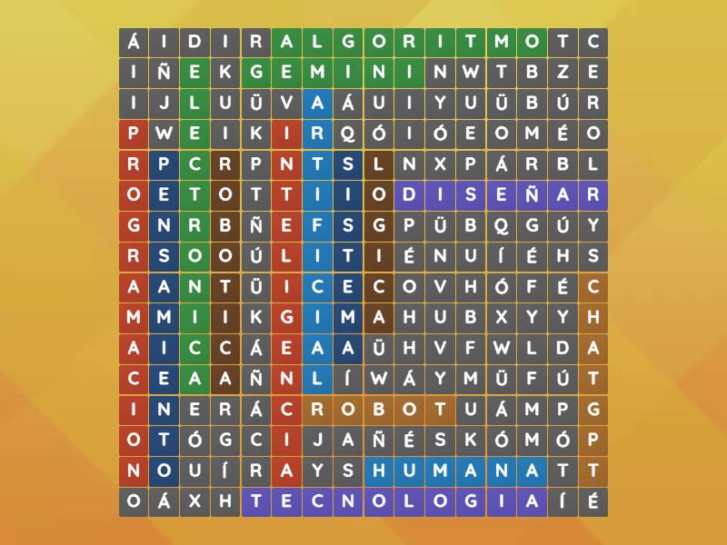 SOPA DE LETRAS INTELIGENCIA ARTIFICIAL - Wordsearch SOPA DE LETRAS INTELIGENCIA ARTIFICIAL - Wordsearch