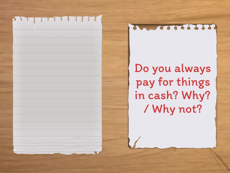 money discussion - Speaking cards