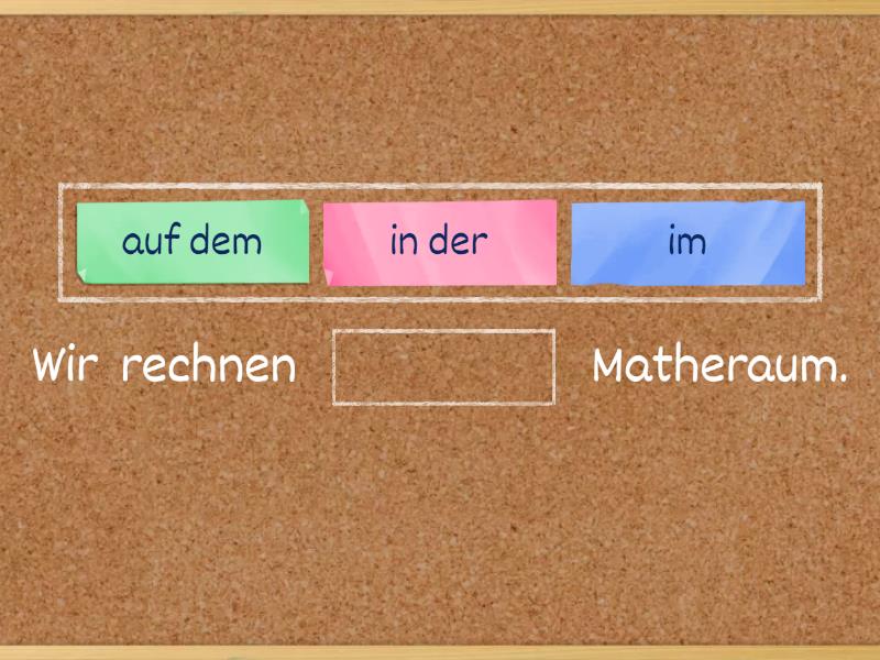 Locatif: Orte in der Schule - Missing word