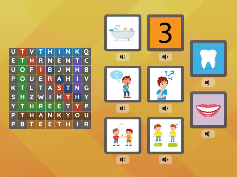 AS1 U8 phonics th - Wordsearch