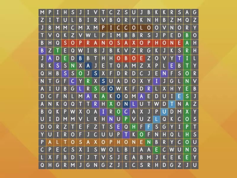 Woodwind Instrument Word Search - Wordsearch