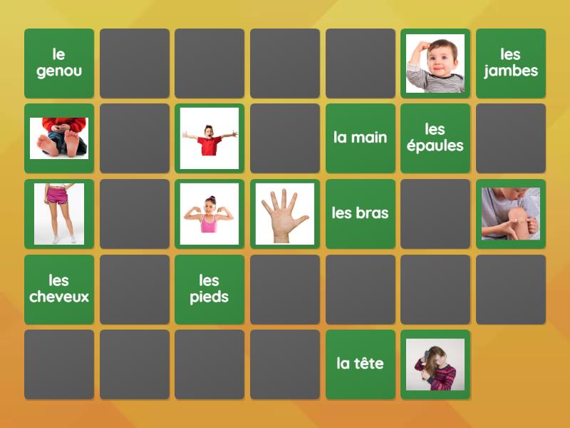 Les parties du corps - cartes memoire - Des paires
