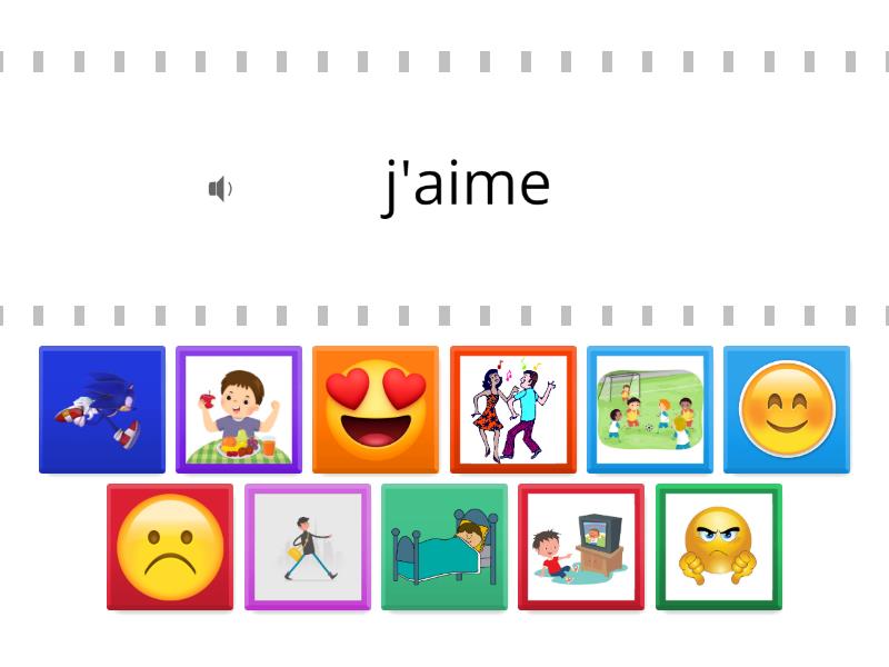 Qu'est-ce que tu aimes faire ? - - Find the match