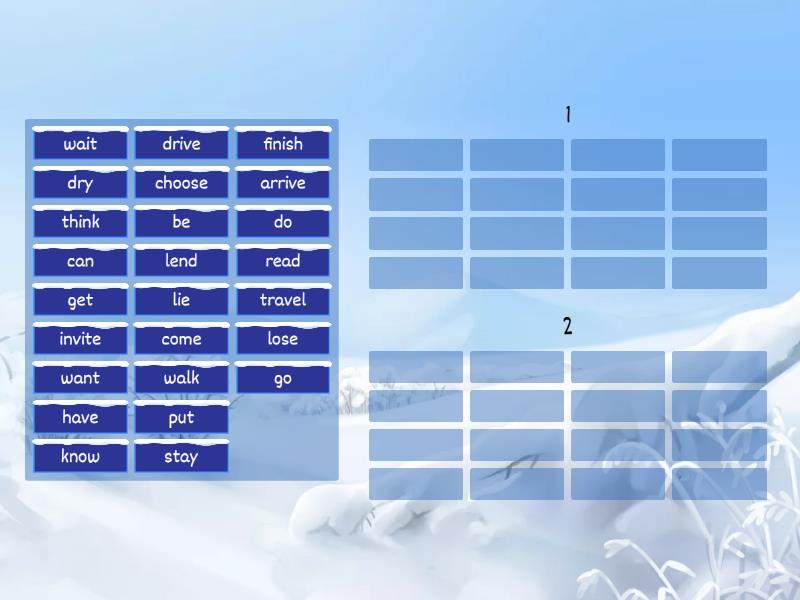 Prepare 3 unit 3 group the verbs into 2 coloumns - Group sort