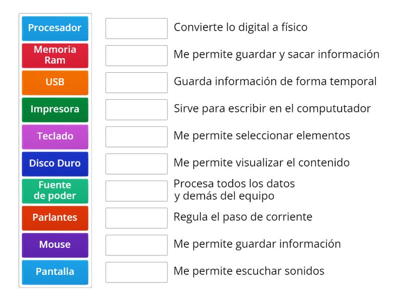 Hardware y Software - Match up
