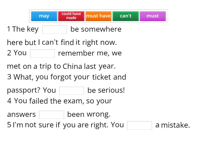 Focus 3. Unit 3 Modals of speculation - Complete the sentence