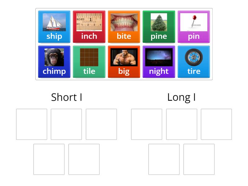 WordWall: Long I and Short I - Group sort