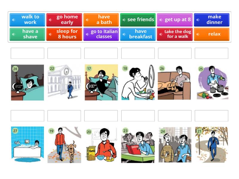 4B Vocabulary Chilled Charlie daily routine English File Elementary ...