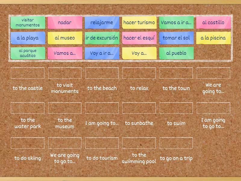 Las Vacaciones - Future Activities - Match up