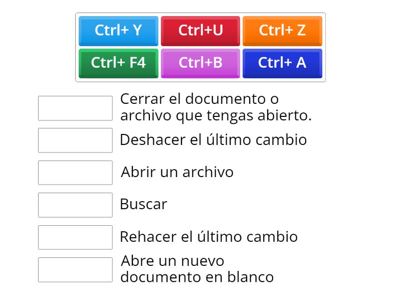 Comando de teclas ( teclado) - Une las parejas