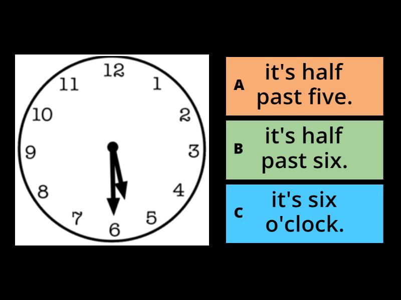 6° GRADE- Telling the time - Quiz