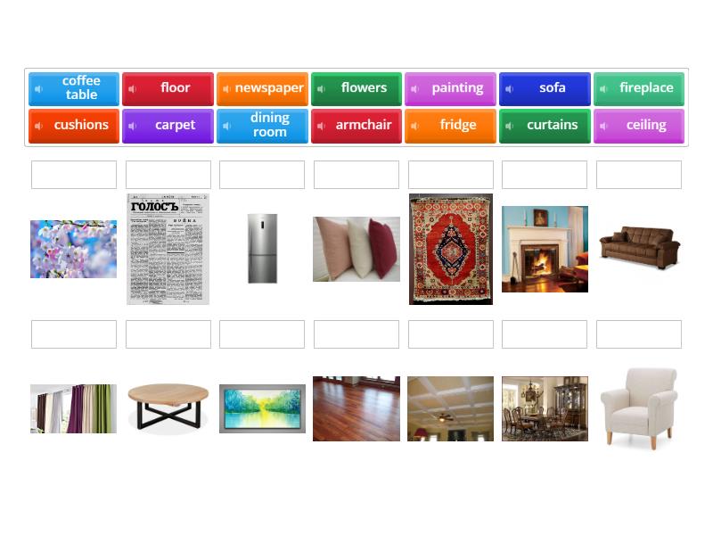 Spotlight 6 - Module 2b гостинная - Сопоставить