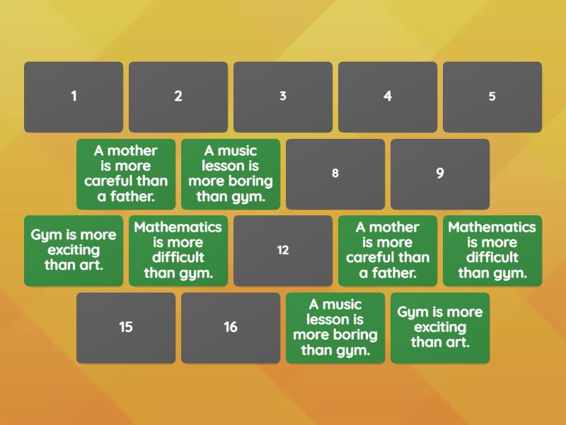 Comparatives of adjectives. Read the examples outloud. - Matching pairs