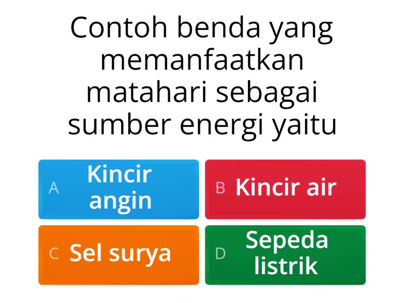 soal sumber energi thariq - Quiz