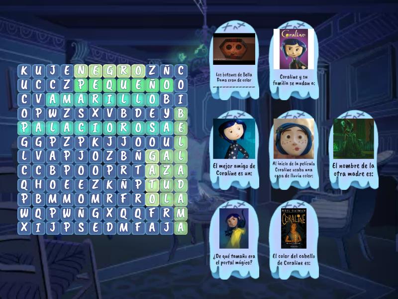 Sopa coraline quiz - Wordsearch