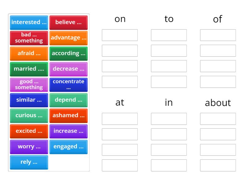 Dependent Prepositions - Group sort