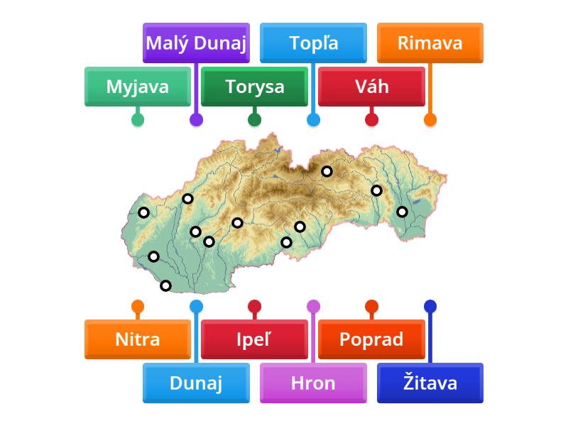 Rieky Slovenska - mapa - Labelled diagram