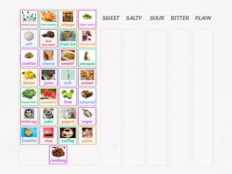 FOOD AND TASTE - Group sort