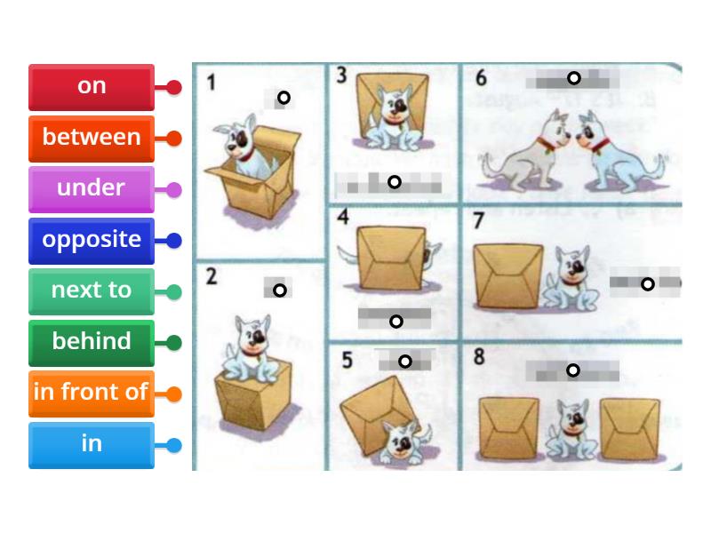 Prepositions of place - Labelled diagram
