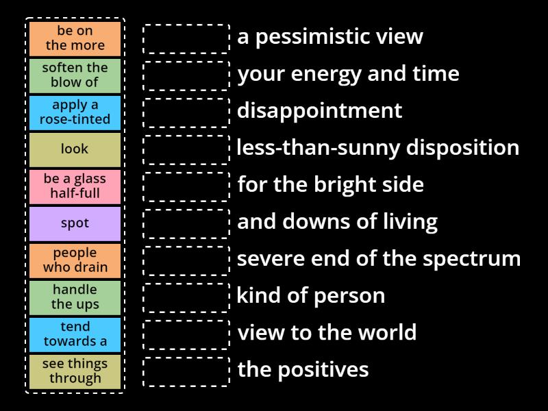 Accentuate the positive - Matching - Match up