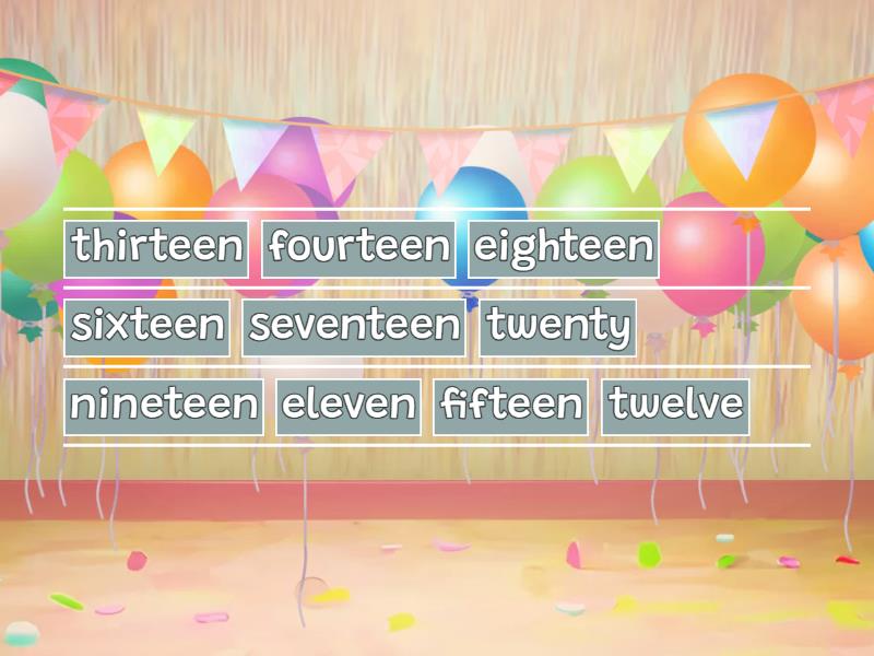 numbers 11-20 - Unjumble