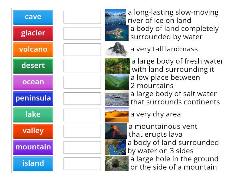2nd grade Land Masses - Match up