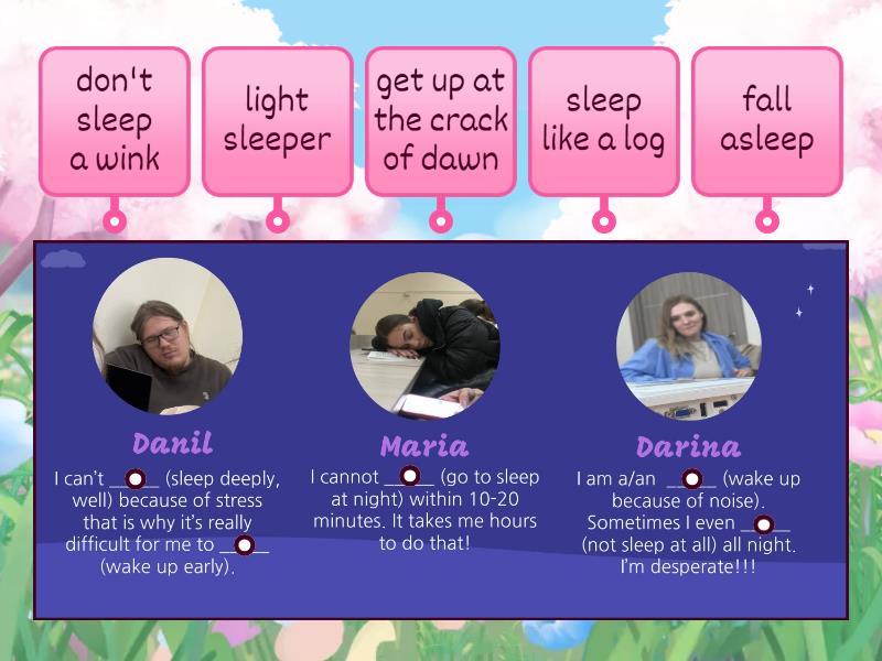 Demo lesson (sleep) - Labelled diagram