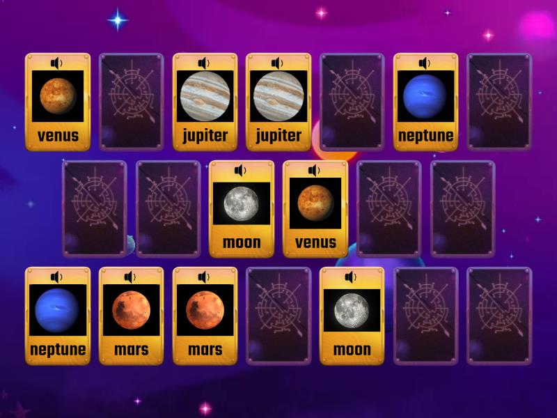 Planets MEMORY - Matching pairs