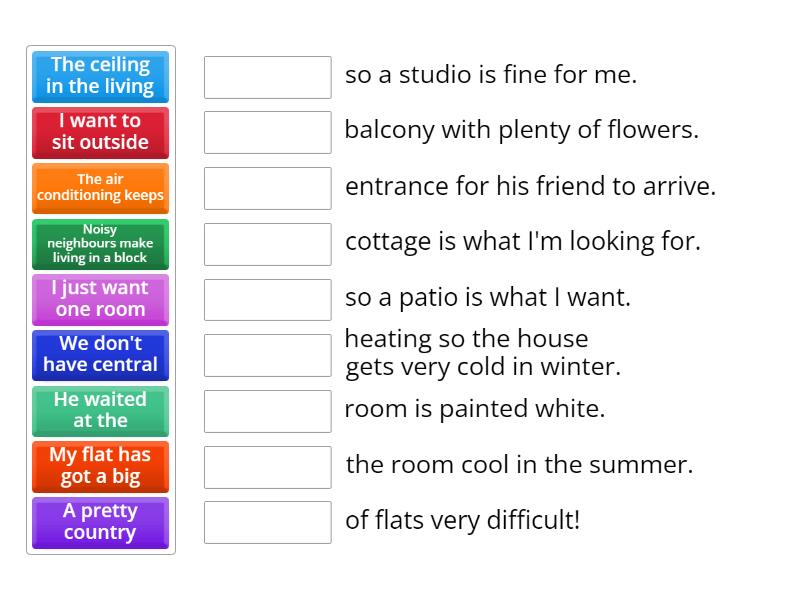 Living Space Roadmap B1 Unit 5B - Match up