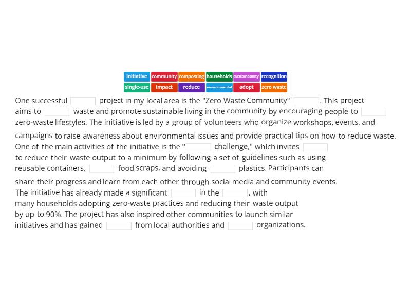 A2 - Sustainable living and environmental awareness - Gap Fill ...