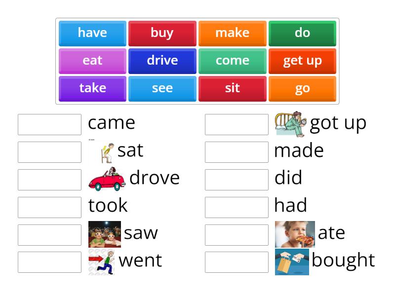 Irregular Verbs Past Tense - Match up