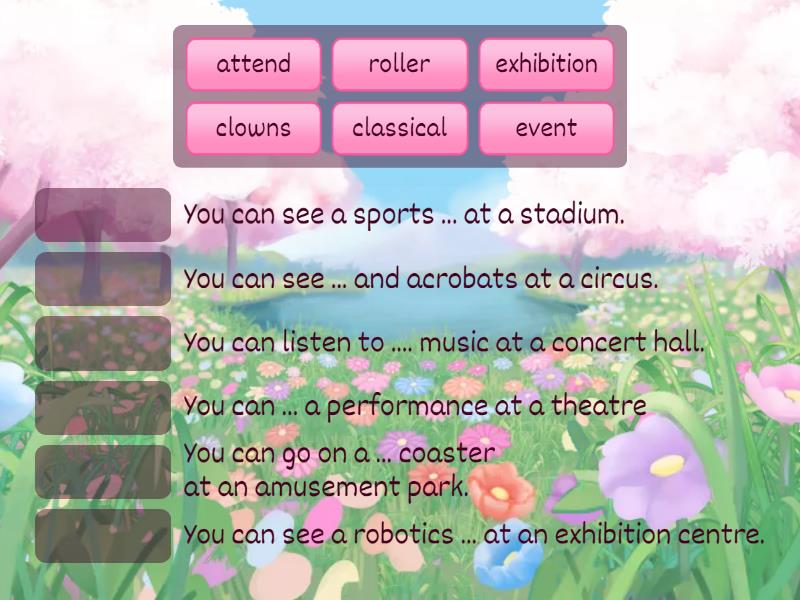Places of entertainment 2 - Match up