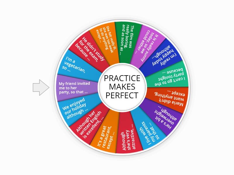 Linking words - practice - Random wheel
