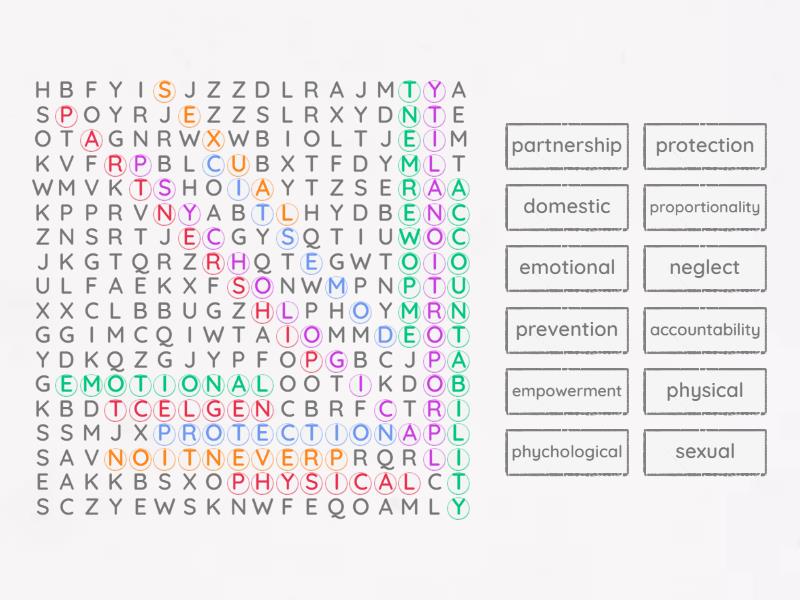 safeguarding - Wordsearch
