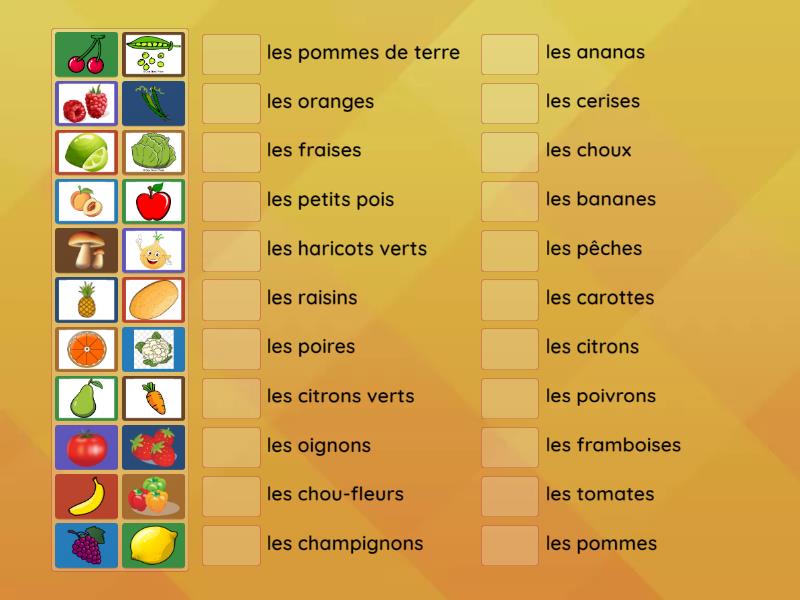 Les fruits et les legumes - Match up