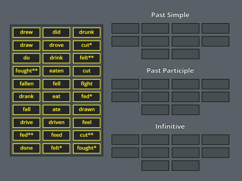 Revision verbs - Group sort