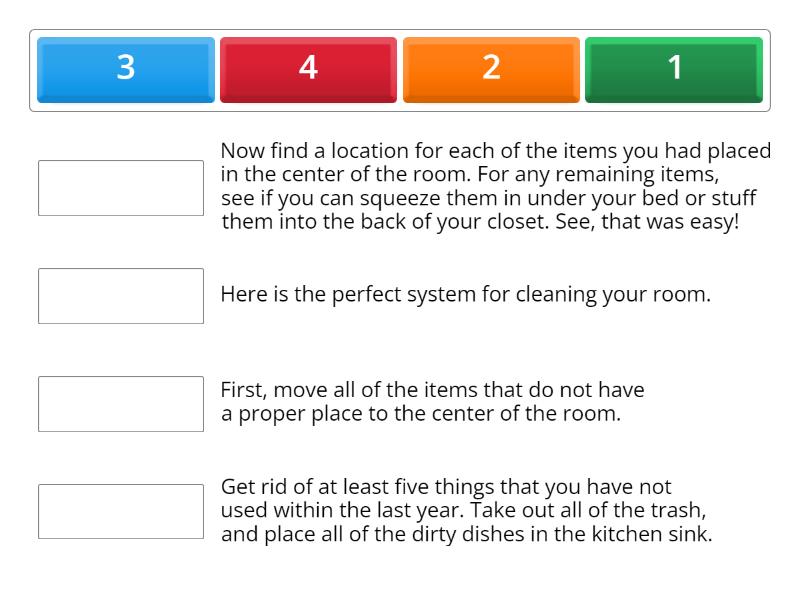 Re-order Paragraph 4 - Match up